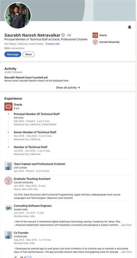 Rishabh Tripathi On Linkedin Cricket Corporate Music Developer