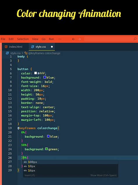 how to create color changing Animation in html css #coding #programming #html#css - YouTube