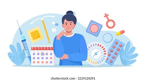 woman thinking about suitable method female stock vector royalty free