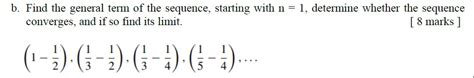 Solved B ﻿find The General Term Of The Sequence Starting