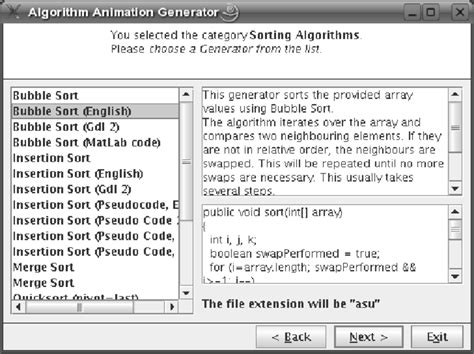Generator Step Selecting The Algorithm Download Scientific Diagram