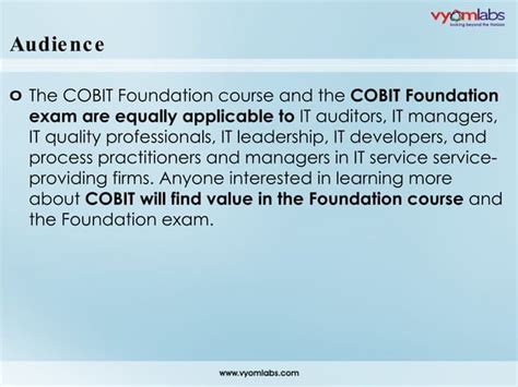 Cobit Foundation Training Ppt