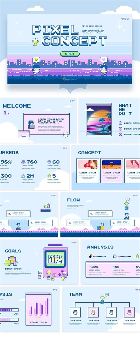 Pixel Art Retro Game Pitch Deck Templates Presentation Slides Design Presentation Design