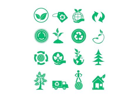 Premium Vector Green Ecology Icons Set