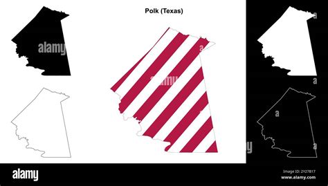 Polk County Texas Outline Map Set Stock Vector Image And Art Alamy