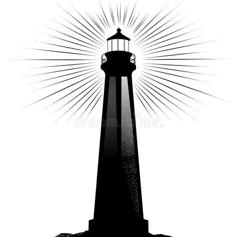 A Lighthouse Is The Main Focus Of The Image Stock Illustration Illustration Of Signal Beach