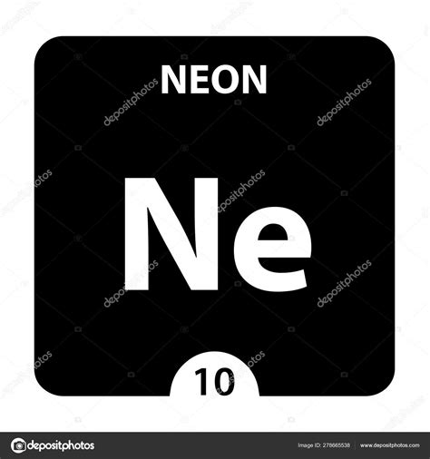 Neon Ne Chemical Element Neon Sign With Atomic Number Chemical