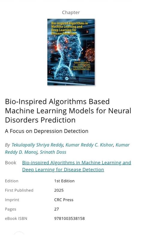 Research Machinelearning Ai Bioinspiredalgorithms Healthcare
