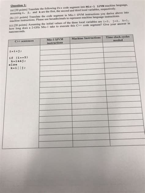 Solved Question 1 A 20 Points Translate The Following