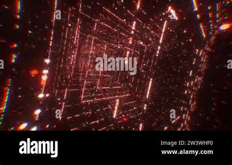 Digital Technology Tunnel 3d Big Data Digital Square Corridor With Futuristic Matrix Binary
