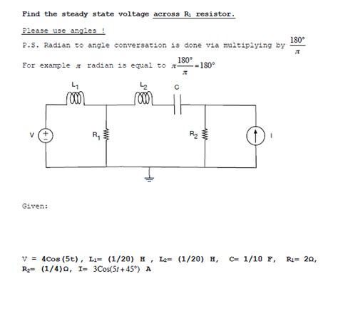 Solved Find The Steady State Voltage Across R1