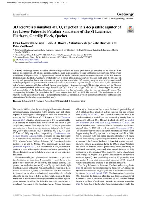 pdf 3d reservoir simulation of co 2 injection in a deep saline