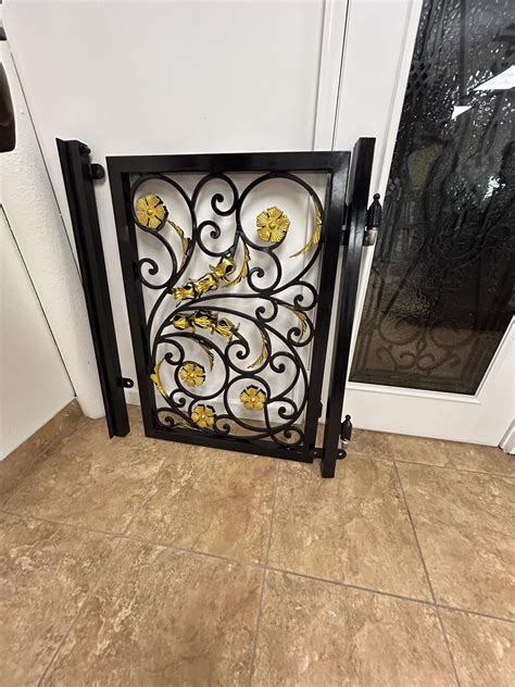 Hand Wrought Iron Entry Gate Eg69 Etsy