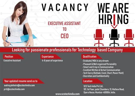 Scs Tech India Pvt Ltd On Linkedin Scs Tech Is Hiring 2020 Looking For Experienced Ea For