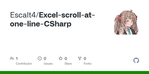 GitHub Escalt Excel Scroll At One Line CSharp