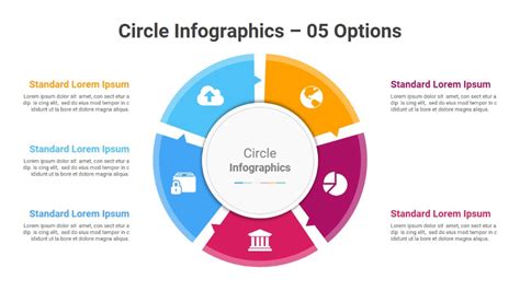 Five Steps Circle Infographics PowerPoint Template Infographic Infographic Marketing Digital