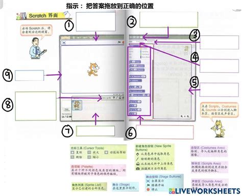 六年级 信息与通讯技术tmk 单元三 编程与测试 Scratch 界面 Worksheet Live Worksheets