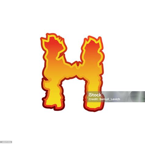 편지 H 화재입니다 글꼴 글자 불길 알파벳 문자를 문신 불 같은 기호 문자 가연성에 대한 스톡 벡터 아트 및 기타 이미지