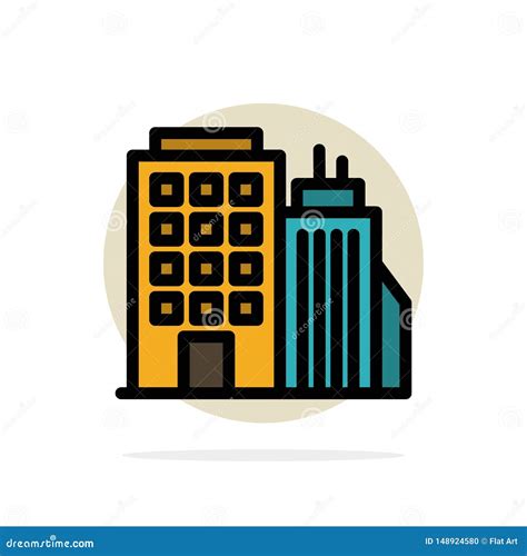 Building Office Tower Head Office Abstract Circle Background Flat