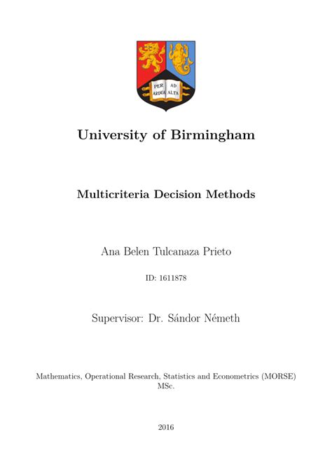 Pdf Multicriteria Decision Methods