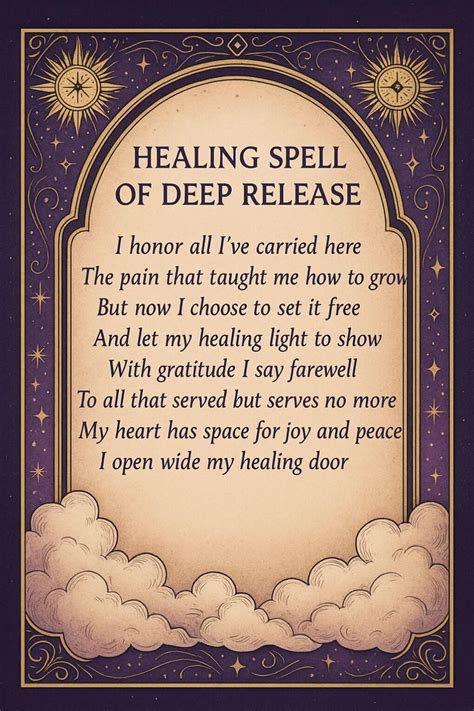 Healing Spell Of Deep Release Healing Spells Witchcraft Spell Books