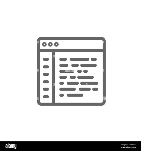 Code Window Line Icon Graphic Resource Template Vector Illustration Stock Vector Image And Art