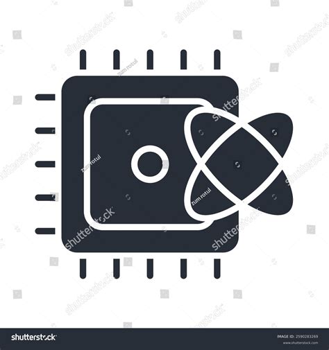 Quantum Computing Icon Vectoreditable Strokelinear Style Stock Vector Royalty Free 2590283269