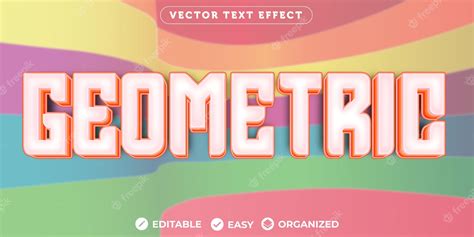 premium vector geometric text effectfully editable font text effect