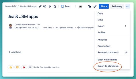 markdown exporter for confluence