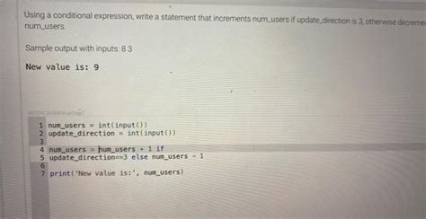 solved using a conditional expression write a statement