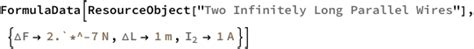 Two Infinitely Long Parallel Wires Wolfram Formula Repository