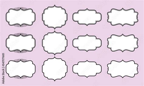 Set Of Border Frame Shapes A Simple Flat Design Stock Vector Adobe Stock