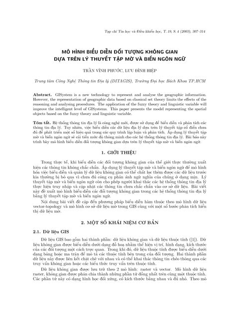 Pdf The Model Representing The Spatial Objects Based On The Fuzzy Theory And Linguistic Variable