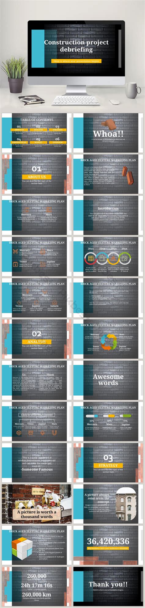 Blue Realistic Architectural Project Report Ppt Template Powerpoint Ppt Template Free Download