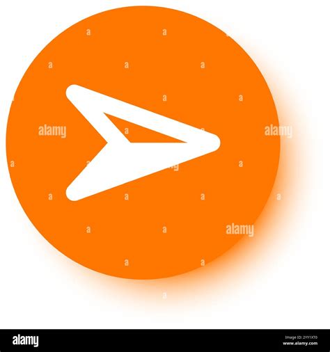 White Arrow Pointing To The Right Positioned On An Orange Circle With A Subtle Drop Shadow