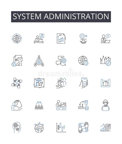 System Administration Line Icons Collection Nerk Management