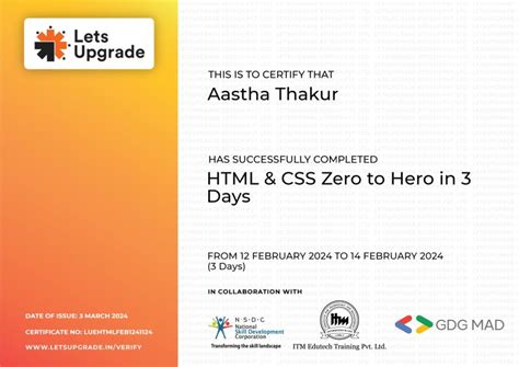 Finished Html And Css Course From Letsupgrade Aastha Thakur Posted On