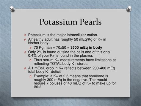 Potassium Management