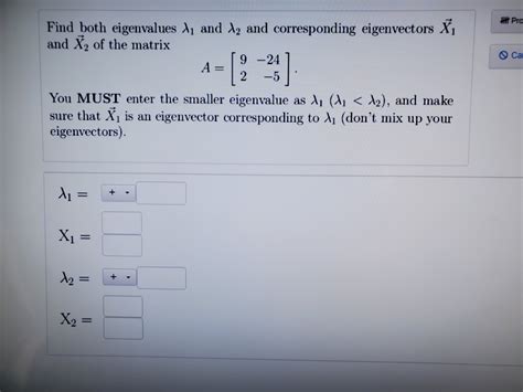 Solved Find both eigenvalues λ and λ and corresponding Chegg