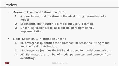 Ppt Advanced Section 2 Model Selection And Information Criteria