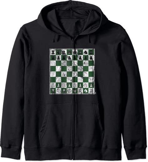 Chess Game Board Pieces Checkmate Chessboard Zip Hoodie Uk