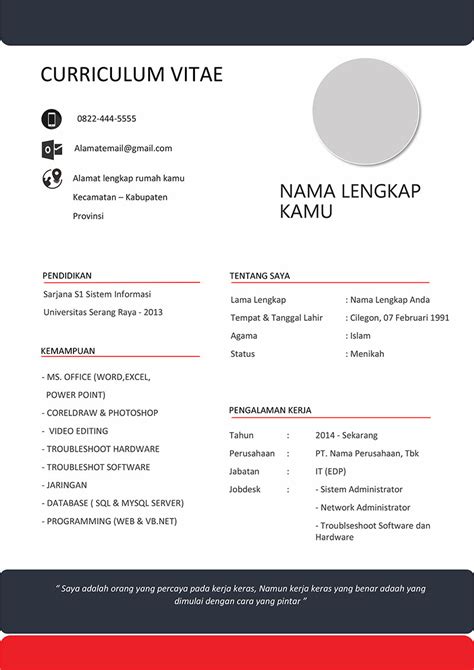 Contoh Cv Ms Word Download Contoh Surat Resmi