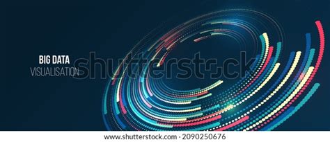 Visualization Large Amounts Data Form 3d Vetor Stock Livre De