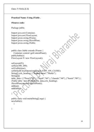 T Y B S CS Advance Java Practicals Sem Mumbai University PDF Programming Languages Computing