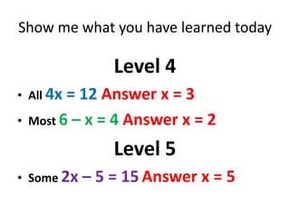 Lesson Solving Linear Equations PPTX Homework And Study Education