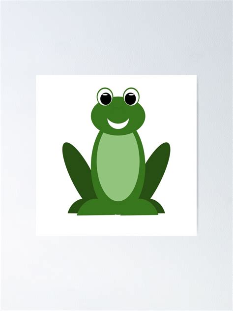Cute Frog Sitting Down Smiling Poster For Sale By Butterflyart42