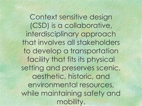 Ppt Implementing Context Sensitive Solutions What Is A Successful