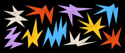 Textured Colorful Sharp Irregular Shapes On Dark Background Abstract