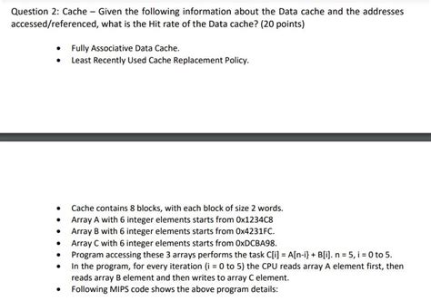 Solved Question Cache Given The Following Information Chegg