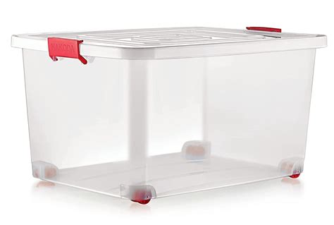 Buy Konquer TimeS Large Plastic Multipurpose Stackable Storage Box With Lid Handles Wheels